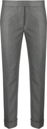 Thom Browne Femme, Pantalons, Gris, Taille: 42 FR Pantalon Tailleur Ray&eacute; Signature