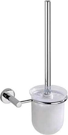 WENKO Power-Loc WC-Garnitur Elegance - WC-Bürstenhalter, Befestigen ohne bohren, Zinkdruckguss, 16.5 x 38 x 10.5 cm, Chrom