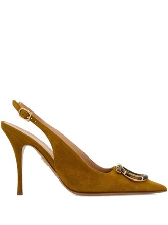 Ferragamo escarpins Gancini 95 mm à bride arrière - Jaune