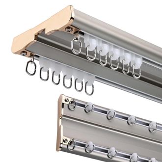 Generic Duschvorhangstange, Vorhangstange, Stille Gardinenschiene f&uuml;r Schlafzimmer K&uuml;che Scheibengardinen Vorh&auml;nge Schrankstangen Zugstangen(Gray,2.60 m=102.4