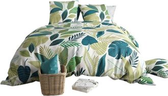 Eden Paris Housse couette + 2 taies 260 x 240 cm Feuillage tropicalia