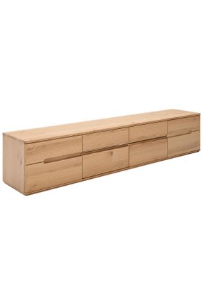 MID.YOU Mid.you Lowboard, Natur, Holz, Holzwerkstoff, Eiche, furniert, massiv, 8 Schubladen, 200x40x40 cm, Holzm&ouml;bel, Kleinm&ouml;bel Holz, Holzkommoden, Lowboards