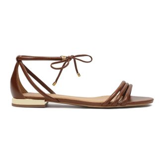 Kazar Flache braune Sandalen mit einem Zehenriemen gebunden - - Shoes - Damen - Braun - 39 EU