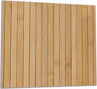 Wallario Herdabdeckplatte/Spritzschutz aus Glas, 1-teilig, 60x52cm mit 8mm hohen Füßen, für Ceran- und Induktionsherde, Holzpanele hell