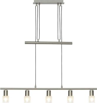 Brilliant Lampe Lea led Pendelleuchte 5flg eisen/chrom 5x LED-D45, E14, 4W LED-Tropfenlampe inklusive, (450lm, 2700K) H&ouml;henverstellbar durch Gegengewicht
