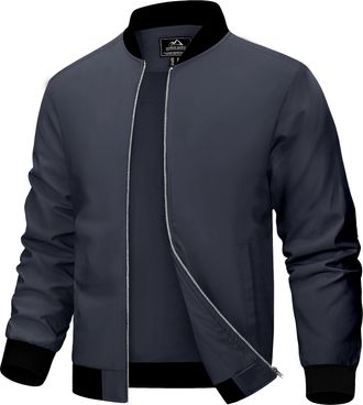 Magcomsen Dünne Jacke Herren Leicht Übergangsjacke Essentials Lässig Bomberjacke Herren US Armee Übergangsjacke mit Multi Taschen Outdoor Arbeit Fliegerjacke Du