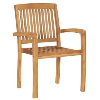 Les Tendances Chaise de jardin teck massif clair Looba - Lot de 2