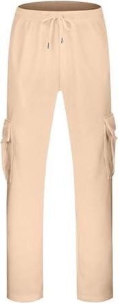 Generic Pantalon de jogging pour homme - Pantalon hip hop d&eacute;contract&eacute; - Couleur unie - Poignets &agrave; lacets - Avec poche, beige, XXL