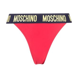Moschino Logo Band High Waist Bikini - - Swimwear - Damen - Rot - S