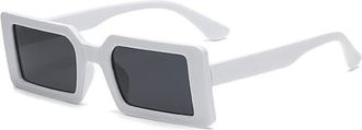 Generic Lunettes De Soleil Tendance &Agrave; Monture Carr&eacute;e Fine For Femmes, Lunettes De Soleil Polaris&eacute;es For La Conduite Et Le Sport For Hommes(White)