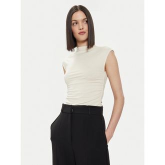 Gina Tricot Top 20883 &Eacute;cru Slim Fit