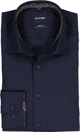 Olymp Herren Hemden blau Baumwoll-Stretch