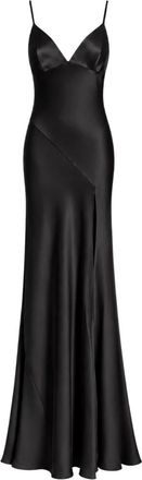 Alberta Ferretti Robe Longue en Satin - Femme - Robes - Noir - Taille: 40 FR
