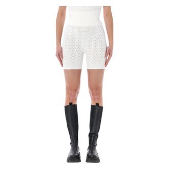 J.W.Anderson Gestrickte Pointelle-Shorts in Passform - - Shorts - Damen - Wei&szlig; - M
