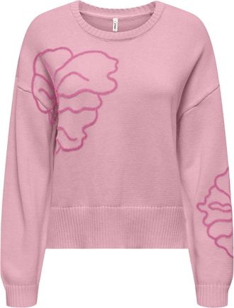 Only Onlpetra Ls Flower Emb O-Neck Cc KNT