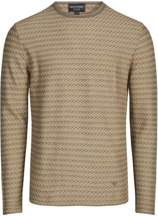 Emporio Armani Pull col rond &agrave; motif en laine vierge