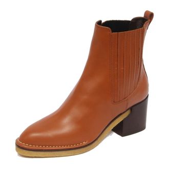 Tod's Leder Kn&ouml;chelstiefel mit elastischem Detail - - Shoes - Damen - Braun - 35 EU