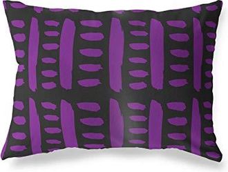 Bonamaison Le Jardin du Lin Kissenbezug Zierkissenbezug Lila-Schwarz Kissenbezug, Für Bett, Auto, Sofa, Haus, Wohnzimmer, Schlafzimmer, Dekoration, 45x60 Cm - En