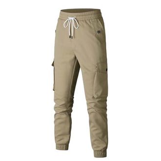 Generic Pantalon cargo pour homme 2026 - Pantalon de jogging - Pantalon multipantalon - Haute &eacute;lasticit&eacute; - Poche durable Manzera, kaki, XXL