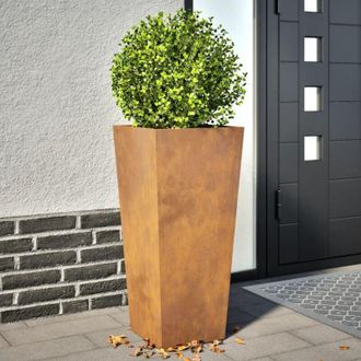vidaXL Vidaxl - Jardini&egrave;res 2 pcs 35x35x75 cm acier r&eacute;sistant aux intemp&eacute;ries