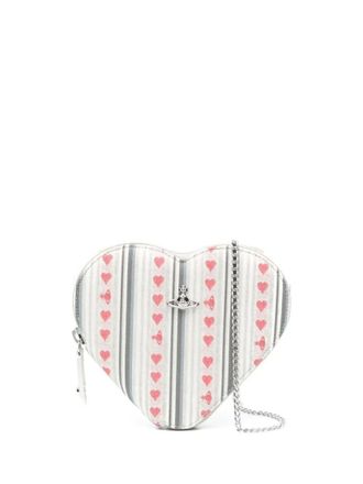 Vivienne Westwood Hobo Bags - Heart-Shaped Handbag With Detachable Chain-Link St - Gr. unisize - in Wei&szlig; - f&uuml;r Damen