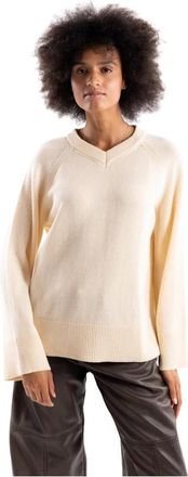 Pinko Valencia V-neck Pullover - - Knitwear - Damen - Beige - XS