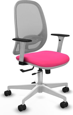 Piqueras y Crespo Schreibtischstuhl Rosa Cilanco mit 1D-Armen, h&ouml;henverstellbare Lendenwirbelst&uuml;tze, ausgestattet mit Syncro/Translack und Schneidschaum, mit Rollen von