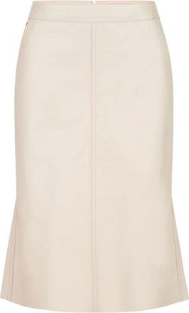 Iceberg Femme, Jupes, Beige, Taille: 34 FR Jupe Midi en Cuir avec Volant