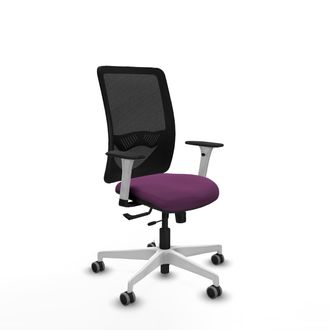 Piqueras y Crespo Violetter Schreibtischstuhl Zulema mit wei&szlig;en und schwarzen Armlehnen, h&ouml;henverstellbare Lendenwirbelst&uuml;tze, ausgestattet mit Syncro/Traslack und Schn