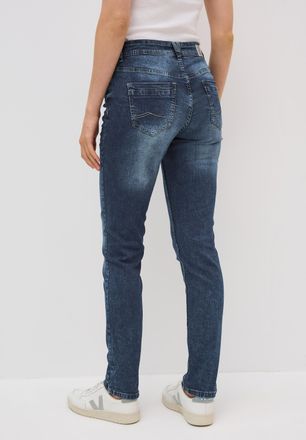 Cecil Comfort-fit-Jeans CECIL, Damen, Gr. 36, L&auml;nge 30, blau (mid blau wash), Jeans, 83% Baumwolle, 15% Polyester, 2% Elasthan, unifarben, lang, Jeans, Midd