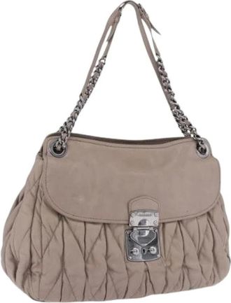 Miu Miu Sac port&eacute; &eacute;paule Pre-owned - Femme - Pre-owned - Beige - Taille: ONE Size