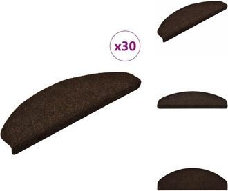 vidaXL Stufenmatten Selbstklebend 30 Stk. Braun 65x21x4 cm - Stufenmatte - Stufenmatten - Treppenmatten - Treppenschoner