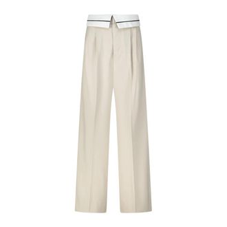 Rossi Elegante Weite Beinhose Noa Kragen - - Trousers - Damen - Beige - L
