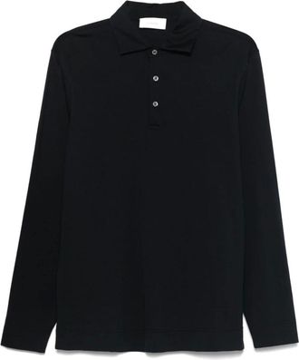 Lardini Homme, Tops, Bleu, Taille: M Polo Bleu Marine avec Patte de Boutonnage