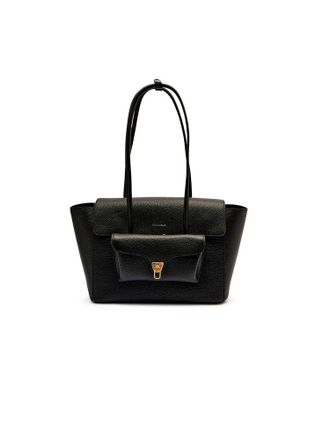 Coccinelle Womens Shopping Bag Black Cowhide - Shopper-Bags