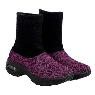Frcolor Bottes de Neige -Hautes pour Femmes Doublure Chaude en Tissu Tiss&eacute; Taille 36 Couleur Violet Chaussures DHiver Confortables et Chaudes pour Temps Froid