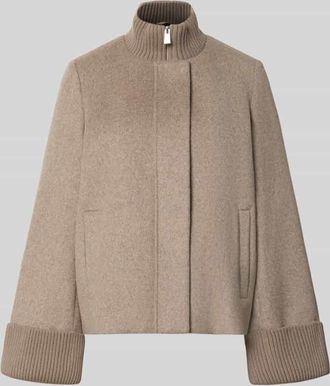 Comma Jacke aus Woll-Mix mit gestricktem Stehkragen
