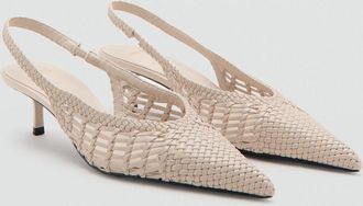 Mango Chaussures pointues tress&eacute;es &eacute;cru - Femme - 35 - MANGO