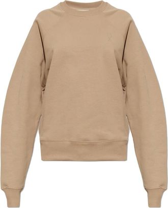 Ami SweaT-shirt en coton avec logo brod&eacute; - Femme - Sweatshirts et sweats &agrave; capuche - Beige - Taille: 36 FR