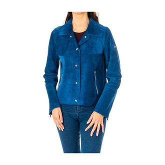 La Martina Lang&auml;rmlige Jacke mit Druckknopfverschluss - - Jackets - Damen - Blau - M