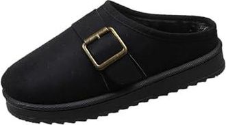 Generic Pantoufles dhiver confortables et d&eacute;contract&eacute;es pour femme - Couleur unie - Bout rond - Doublure en polaire - Confortables - Chaudes - Pour lint&eacute;rieur