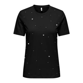 Only Only, Femme, Tops, Noir, Taille: 40 FR Filizza Life S/S Stone Top Box