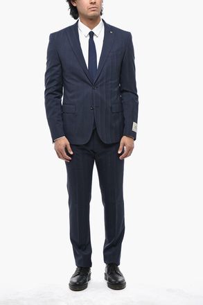 Corneliani CC COLLECTION Slim-Fit-Anzug aus Schurwolle mit Pattentaschen Corneliani