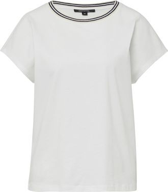 Comma Baumwoll-T-Shirt mit &uuml;berschnittenen Schultern