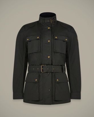 Belstaff Veste Ic&ocirc;ne Trialmaster Moto Pour Femme Coton Cir&eacute; Noir 46