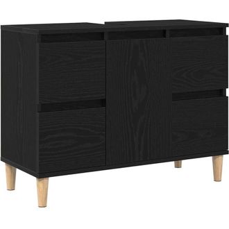 vidaXL Spülenschrank Schwarze Eiche 80 x 33 x 60 cm Holzwerkstoff Vidaxl