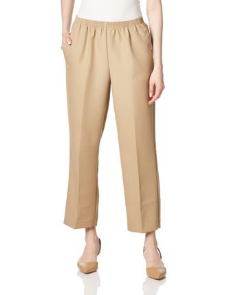 Alfred Dunner Damen Rundum Elastische Taille, Polyester, Kurze Schlupfhose Unterhose, hautfarben, 44 Zierlich
