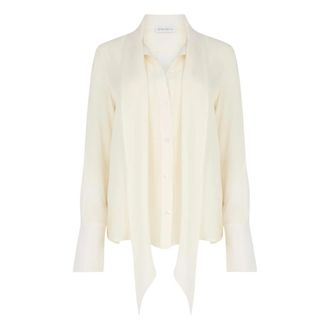 Nina Ricci Lavalliere Satin Shirt - - Blouses & Shirts - Damen - Beige - XS