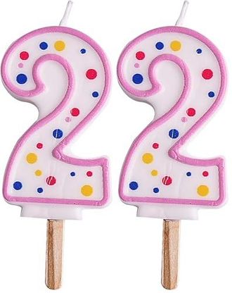 PME Kerze, Nummer 2, Kunststoff, Rosa, 4 x 1 x 6.3 cm (Packung mit 2)