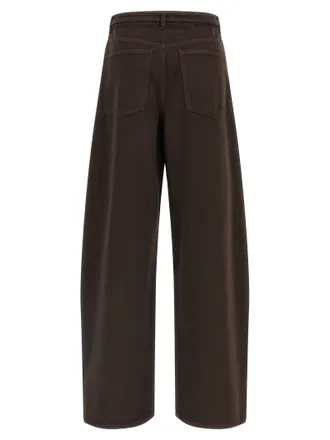 Twin-Set Barrel-Fit High-Waist Jeans - Brown